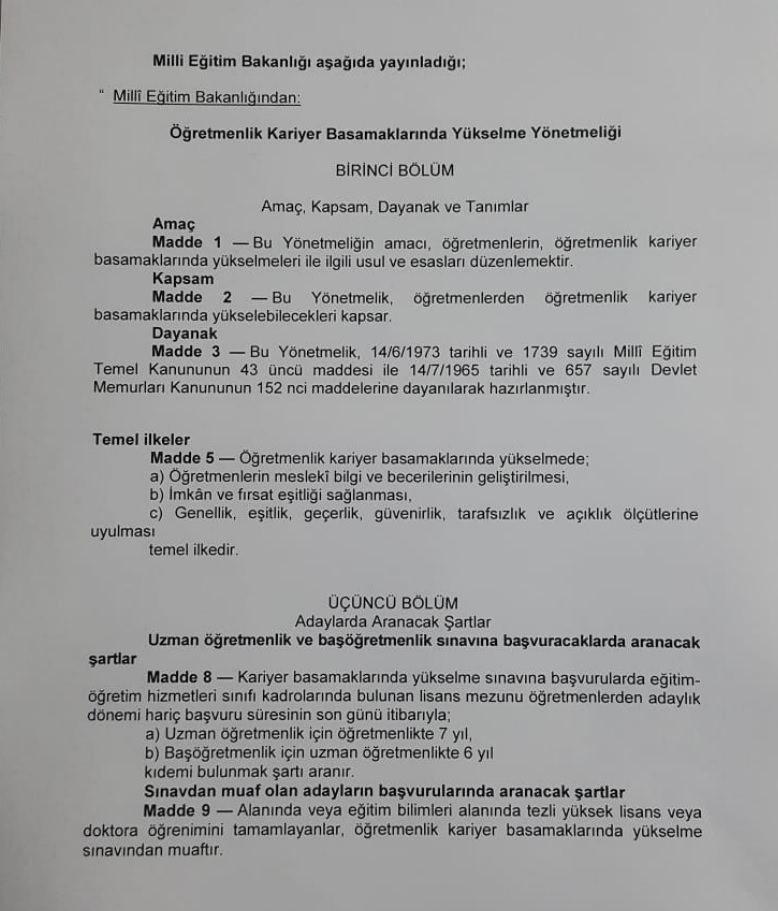 UZMAN ÖĞRETMENLİK İÇİN DİLEKÇELER VERİLDİ UZMAN ÖĞRETMENLİK İÇİN DİLEKÇELER VERİLDİ
